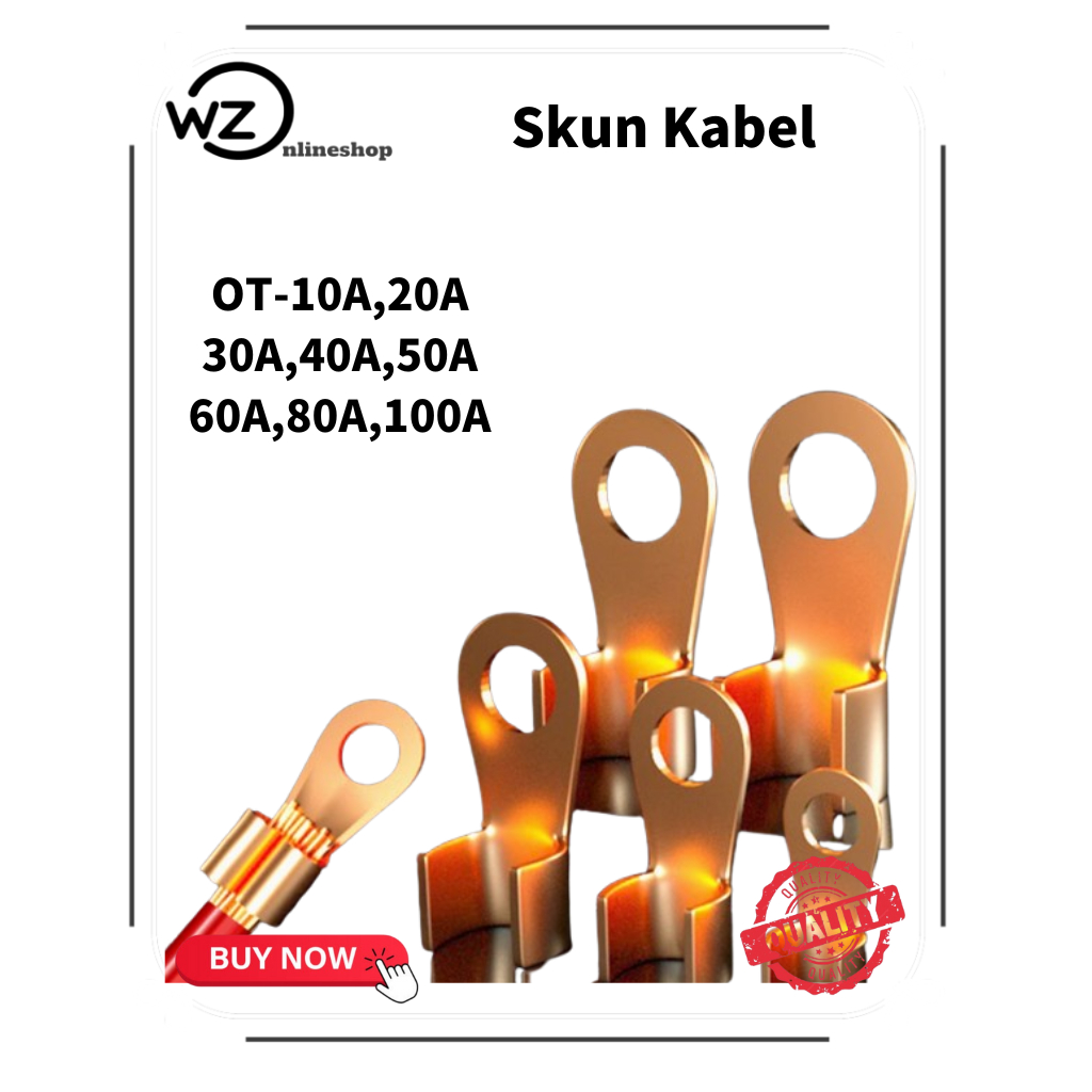 Jual Skun OT Terminal Konektor Tembaga tipe OT Tembaga Merah OT-10A ...