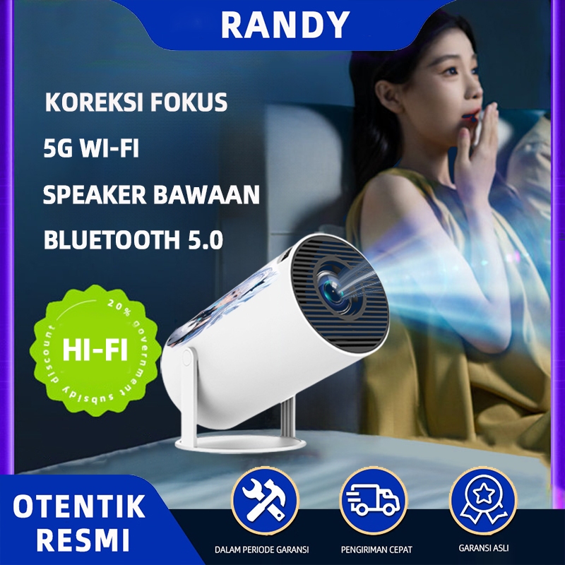Jual RANDY Smart Proyektor Android HY300 1280x720p 4K Decoding LCD TV ...