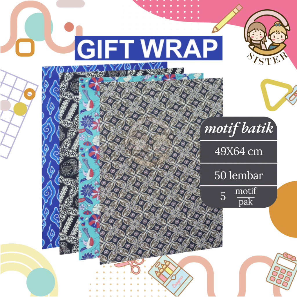 Jual (1 pack) SIDU Kertas Kado Batik/Kertas Kado Glossy Batik | Shopee ...