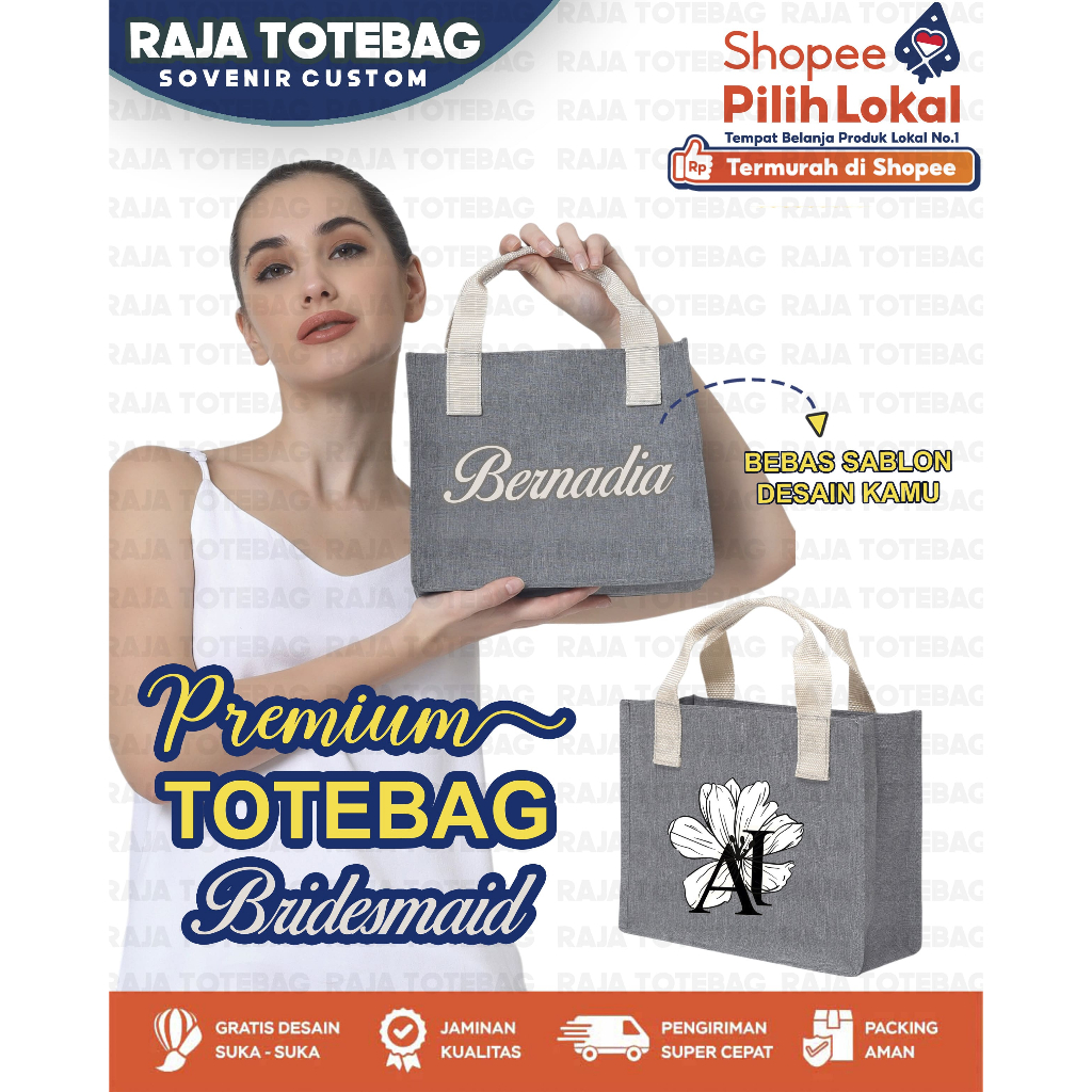 Jual Tas Sovenir-Totebag Kanvas Polos-Tas Bridesmaid-Tas Hampers-Sablon ...