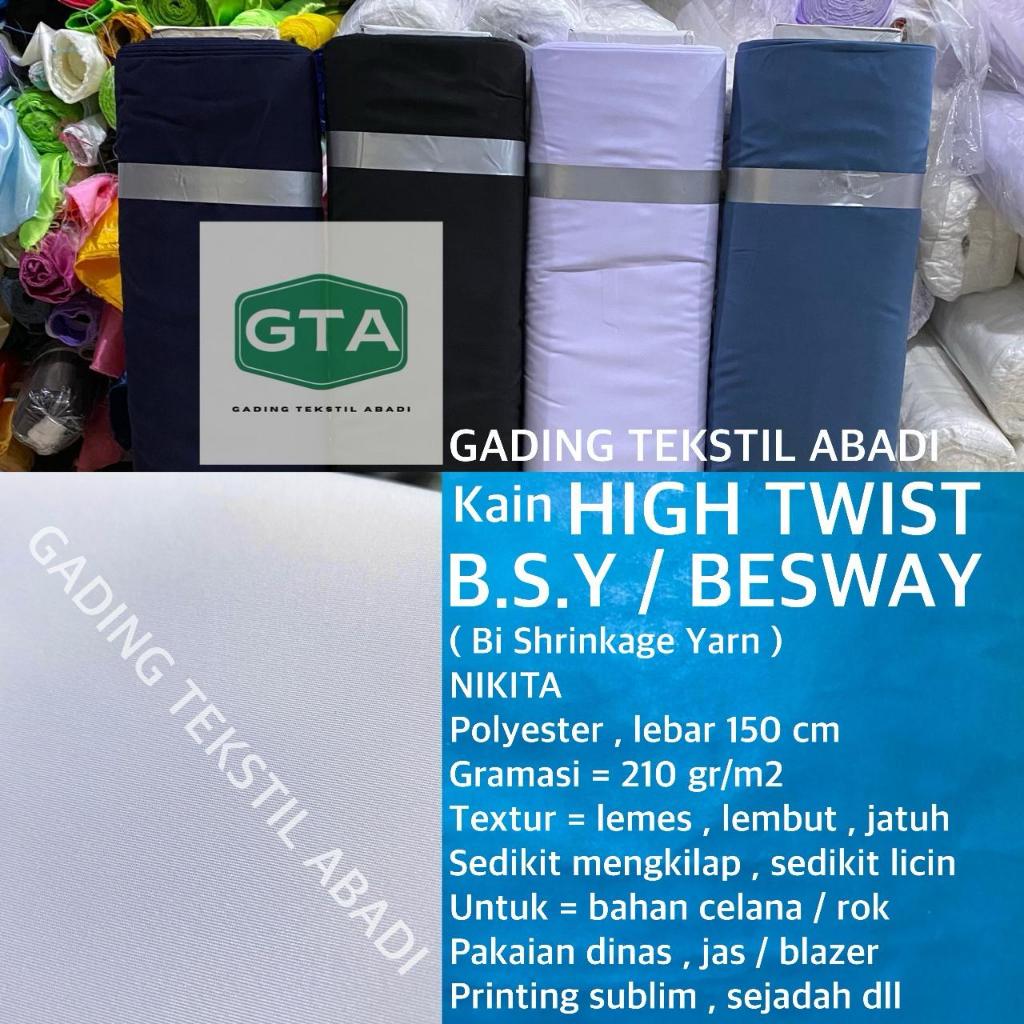 Jual ( per setengah meter) kain BSY BESWAY HIGH TWIST polyester NIKITA ...