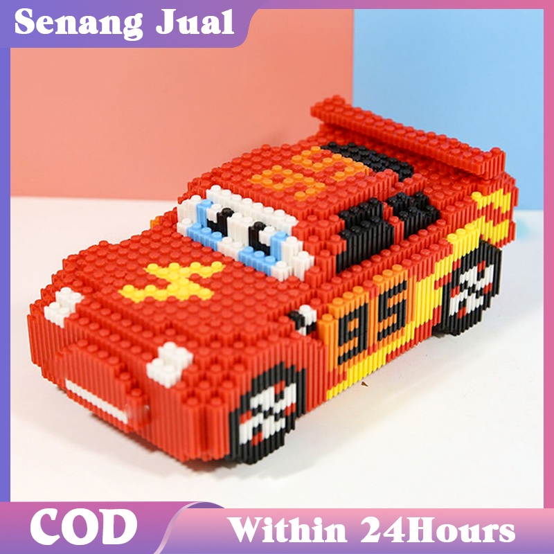 Jual DIY Cars Bricks Lightning Mcqueen Nano Blocks Brick Toys | Shopee ...