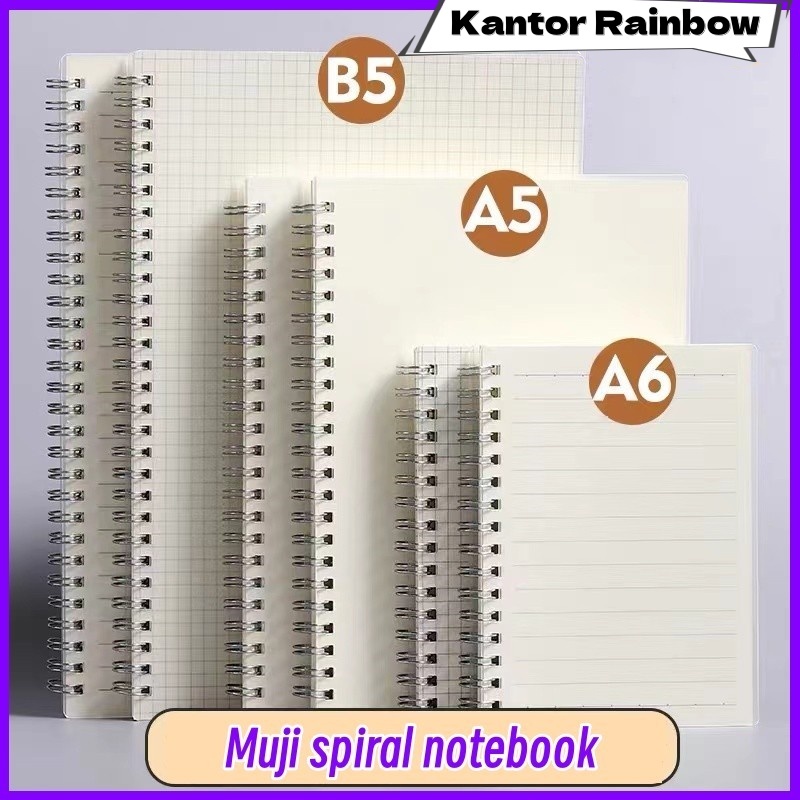 Jual Buku Catatan A5/B5/A6 80 Lembar Muji Spiral, Notebook untuk ...