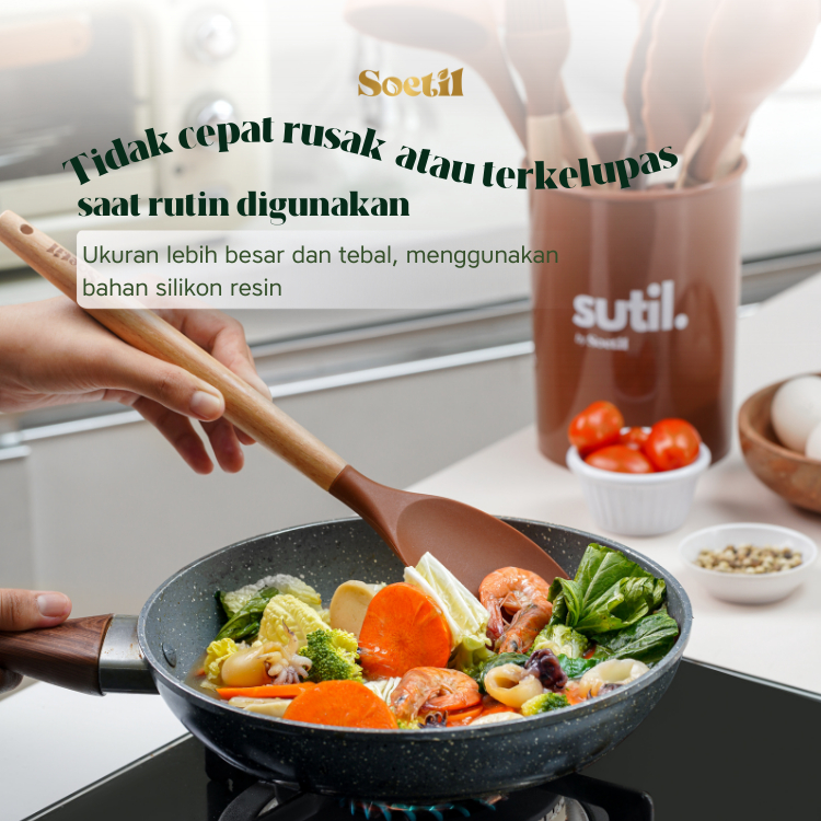 Jual SOETIL Spatula Silikon Set 5pcs Pearl White | Sutil | Sotil ...