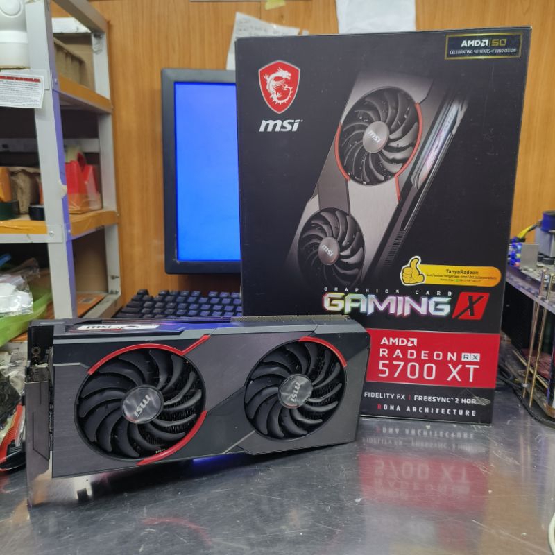 Jual vga gpu amd radeon msi gaming x oc rx 5700xt 3dp 1hdmi gddr6 8gb rx 5700 xt | Shopee Indonesia