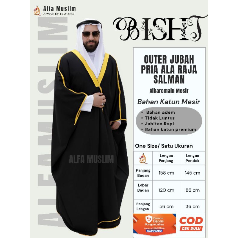 Jual Bisht Raja Arab, Luaran Jubah Raja Salman, Outer Jubah elegan ...