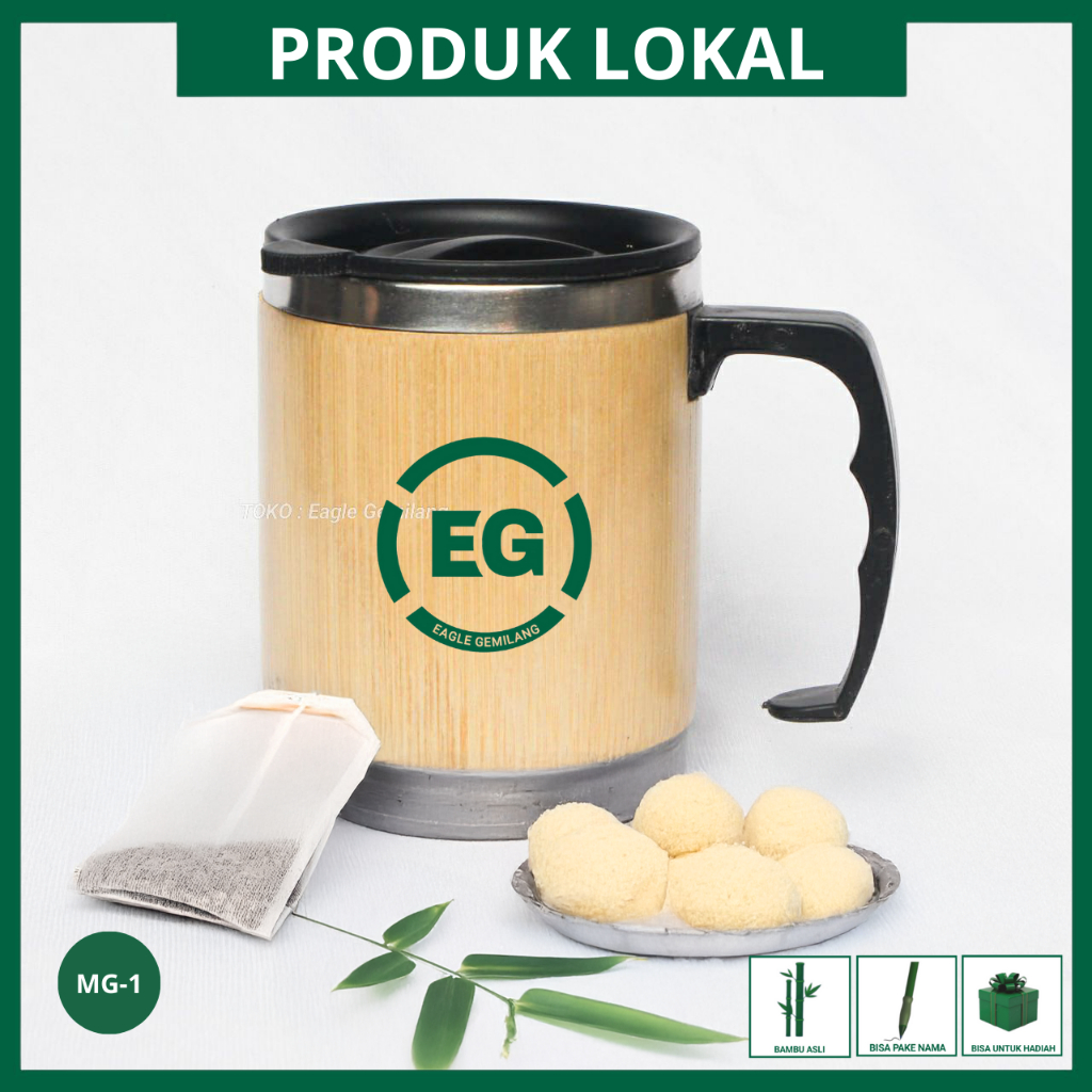 Jual Gelas bambu Besar, Mug bambu gelas jumbo tahan panas ( POLOS ...