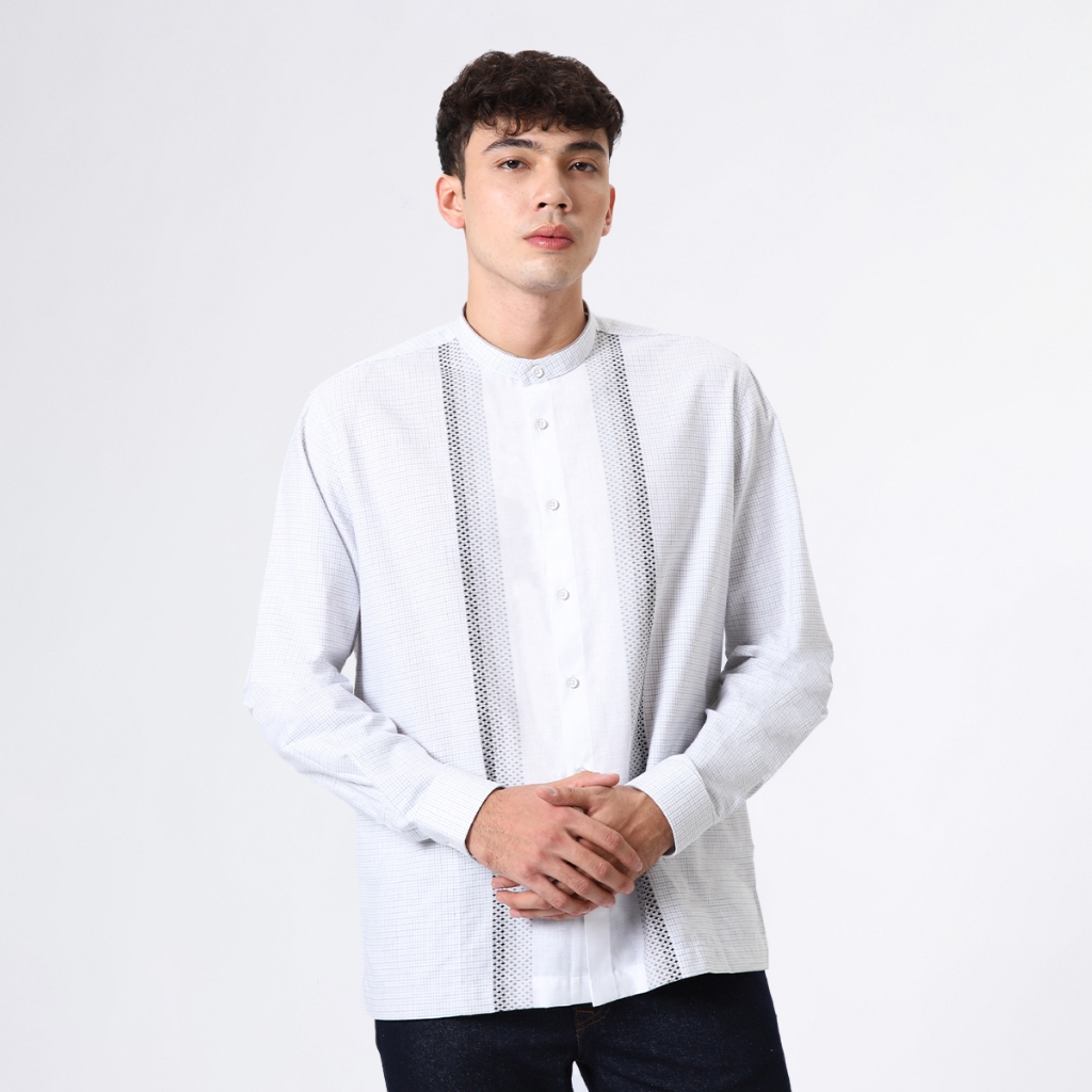 Jual EDWIN JEANS - Kemeja Koko Pria Lengan Panjang ZUBAIR WHITE Baju ...