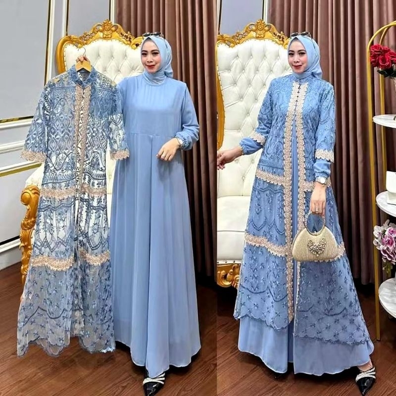 Jual LALA GAMIS +VEST 2IN1 BROKAT TILE RENDA PREMIUM BAHAN CERUTY ...