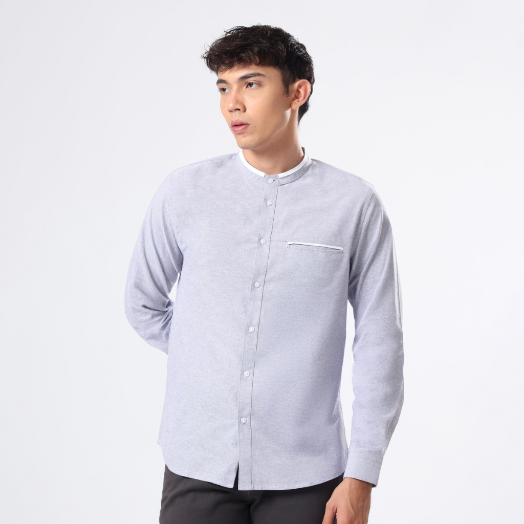 Jual EDWIN JEANS - Kemeja Koko Pria Lengan Panjang ERDEN GREY Baju ...