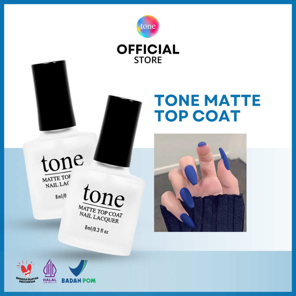 Jual TONE Matte Top Coat | Doff finish | Kutek Matte | Cat Kuku | Nail ...
