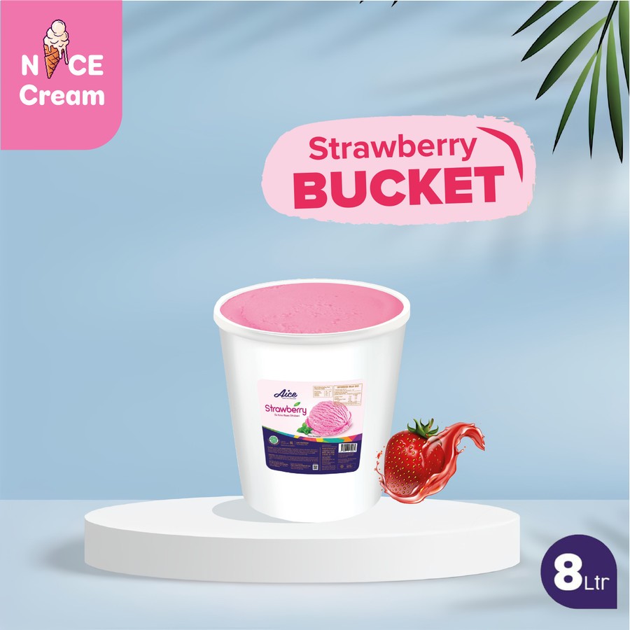 Jual AICE Ice Cream Bucket 8 Liter Strawberry Bucket Es Krim Ember 8L Eskrim | Shopee Indonesia