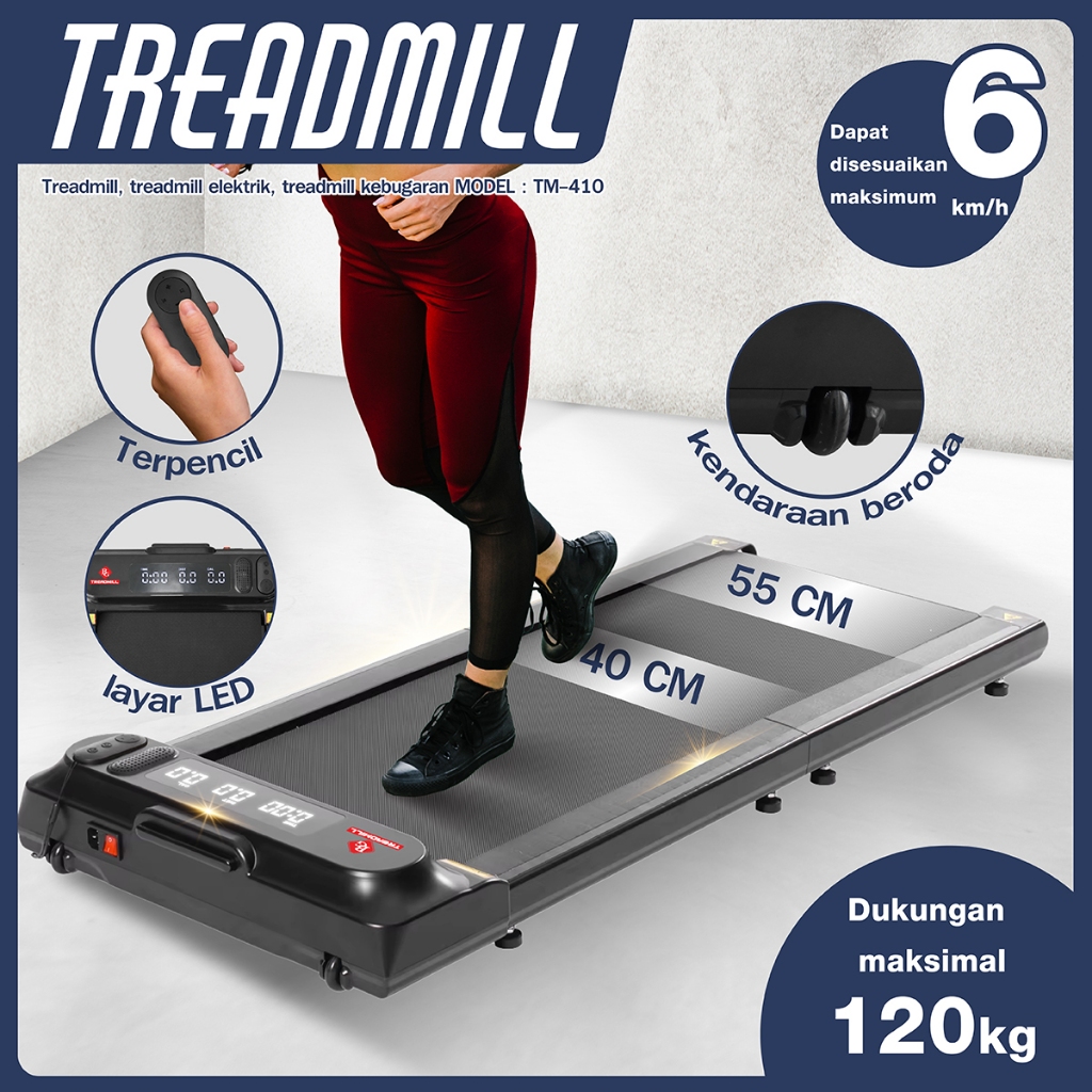 Jual BG SPORT Treadmill Electric Lipat Portable Running Pad Alat ...