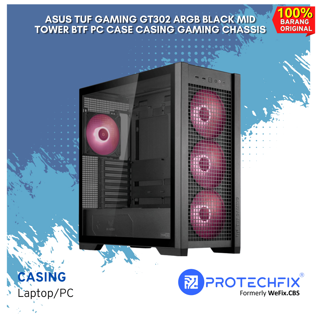 Jual ASUS TUF GAMING GT302 ARGB BLACK MID TOWER BTF PC CASE CASING ...