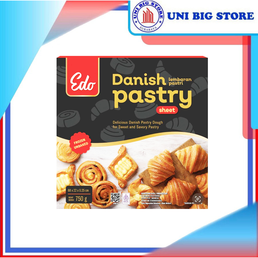 Jual EDO Danish Pastry Sheet / Kulit Pastry 750 gr | Shopee Indonesia