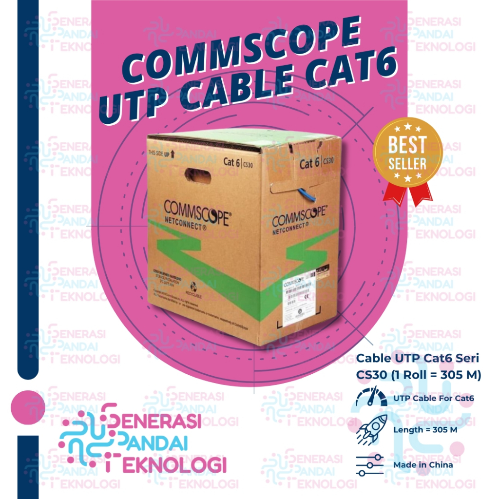 Jual AMP / COMMSCOPE LAN CABLE UTP CAT6 ORIGINAL (1 ROLL) | Shopee ...