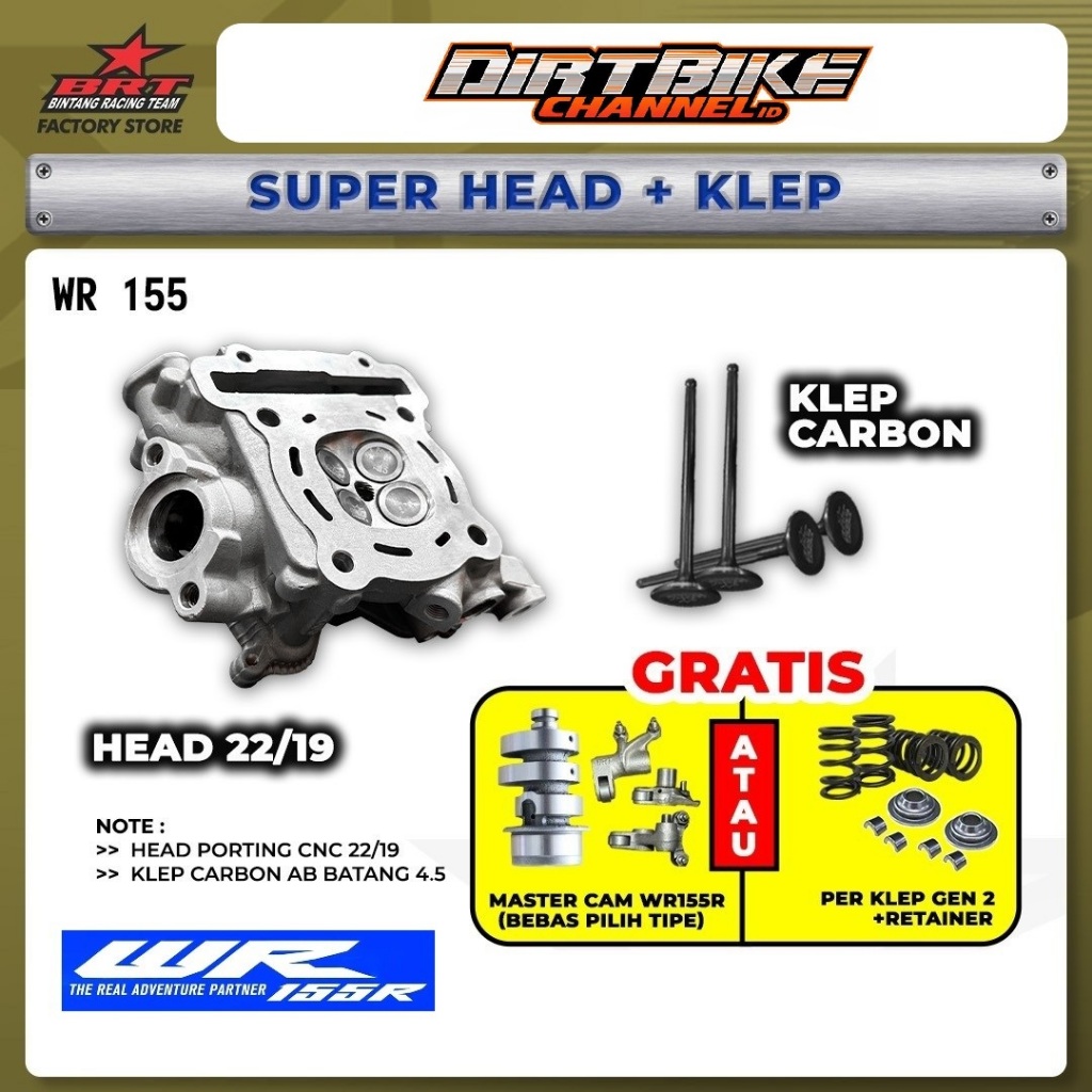 Jual HEAD BRT PORTING CNC 22 19 WR 155 R15 VVA AEROX NEW NMAX VIXION R ...