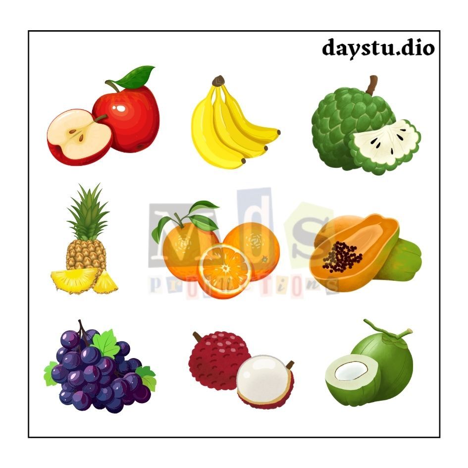 Jual STIKER BUAH - SET FRUIT PEPAYA MANGGA PISANG JAMBU | Shopee Indonesia