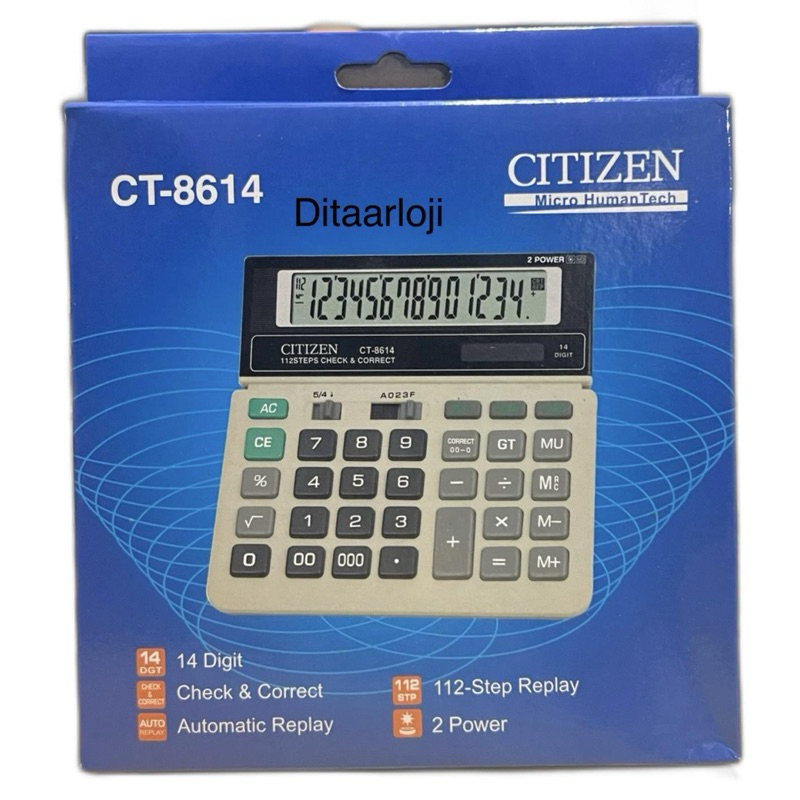 Jual kalkulator citizen ct 8614 14 digit untuk dagang | Shopee Indonesia