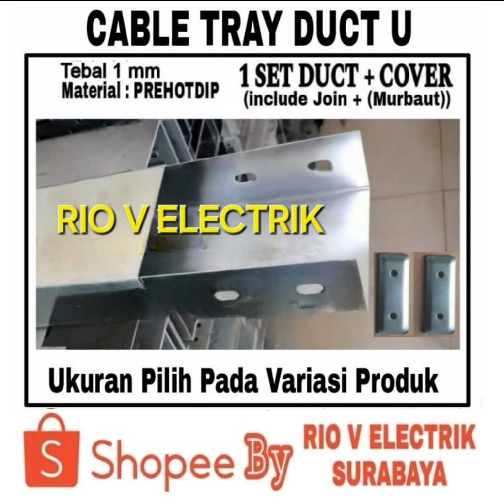 Jual CABLE TRAY DUCT U 200X50X2400 1 mm Prehotdip PreGalvanis Kabel ...
