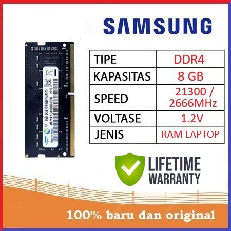 Jual RAM LAPTOP DDR4 8GB 21300/2666 MHz SAMSUNG Original 100% | Shopee Indonesia