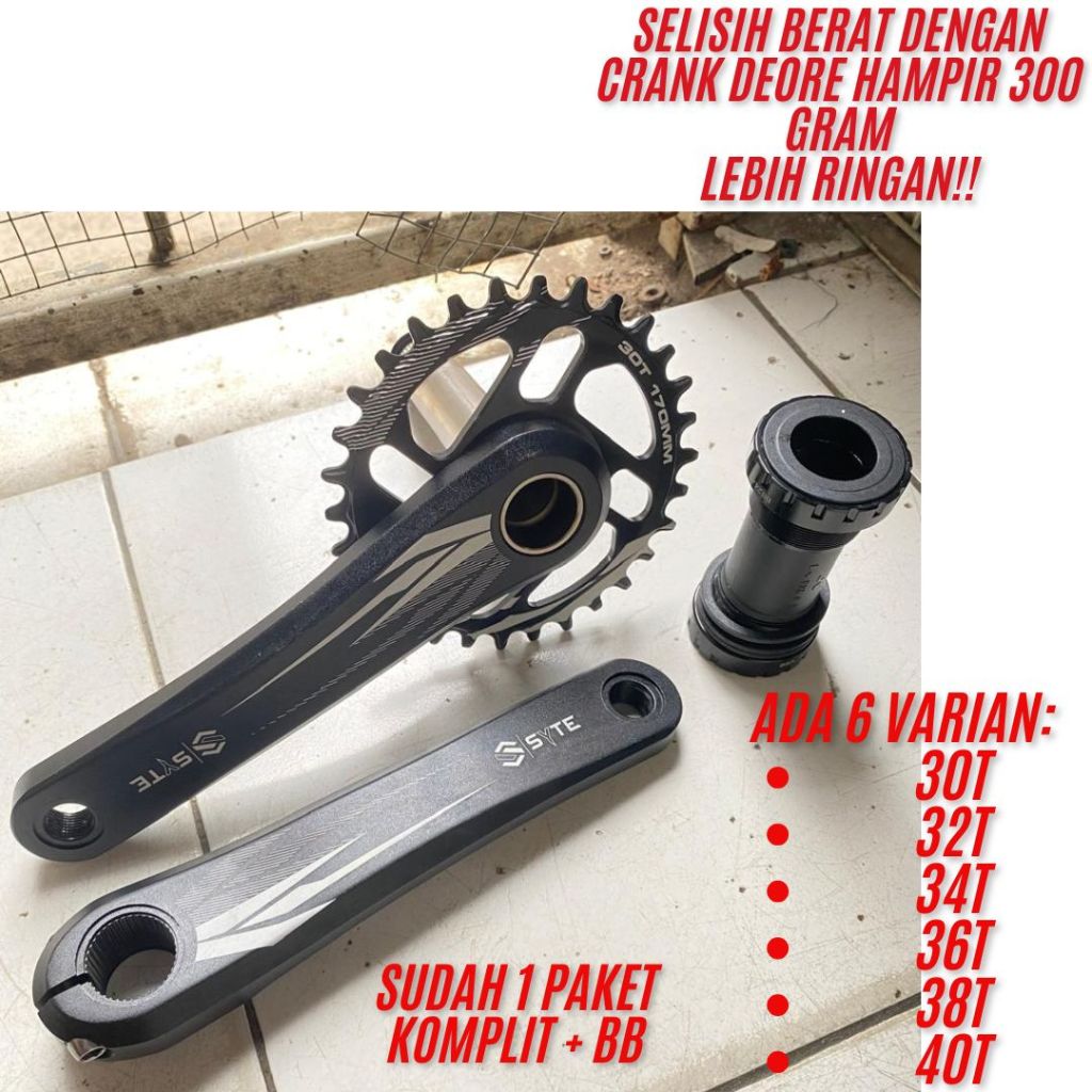 Jual SYTE Crank SINGLE HT 2 30T - 42T Hollowtech II ST-M125 Sepeda MTB GRAVEL BMX 170MM Model ...