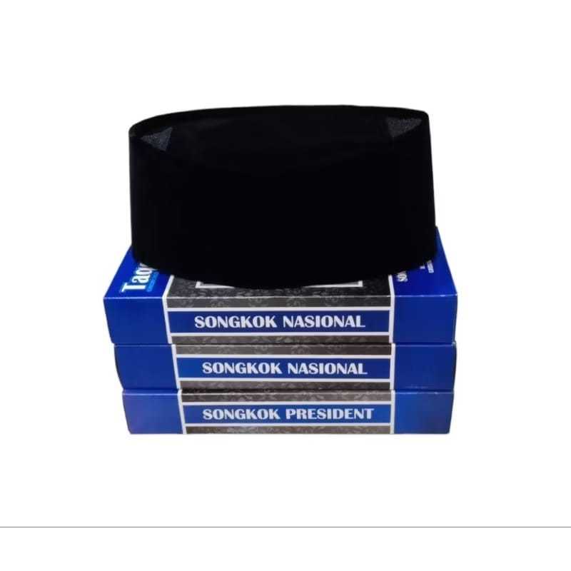 Jual Peci Songkok Hitam Polos AC Tinggi 9 / Peci Bludru Hitam Taqorrub | Shopee Indonesia
