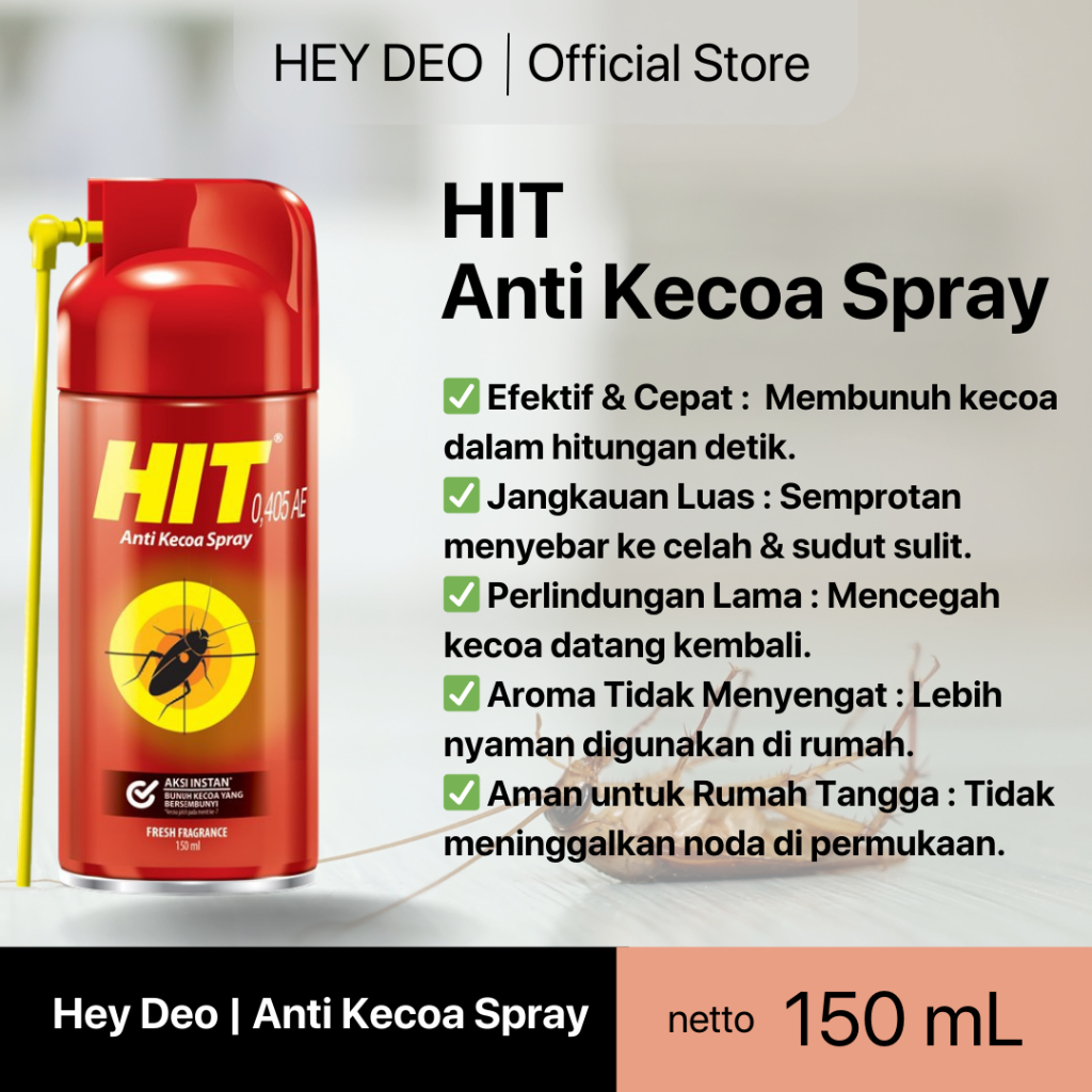 Jual HIT Anti Kecoa Spray 150ml - Pembasmi Kecoa - Hey Deo.ID | Shopee ...