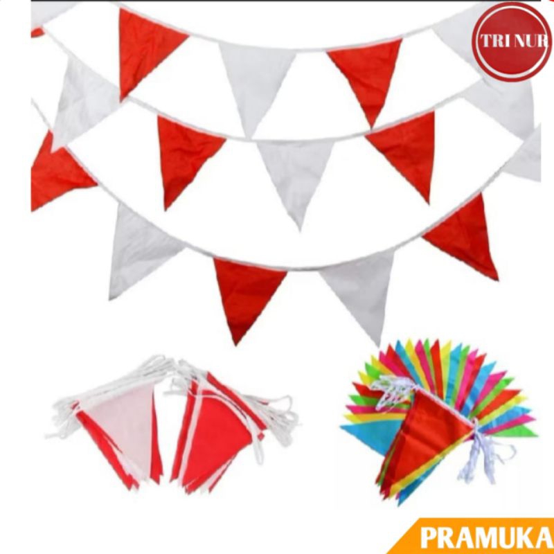 Jual Bendera Segitiga Renteng Merah Putih / Bendera Hias Segitiga Warna Warni | Shopee Indonesia