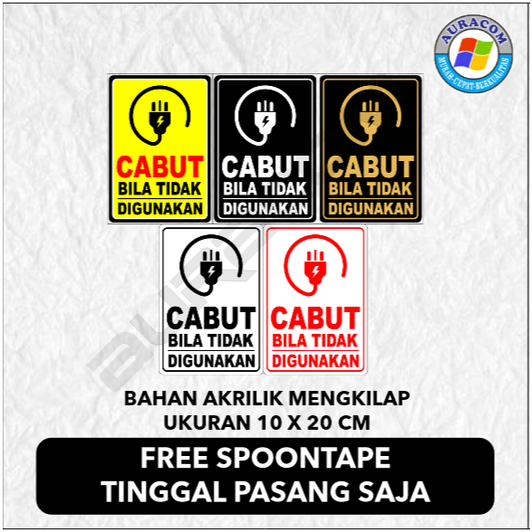 Jual AKRILIK SIGN CABUT BILA TIDAK DIGUNAAN C-42 | Shopee Indonesia