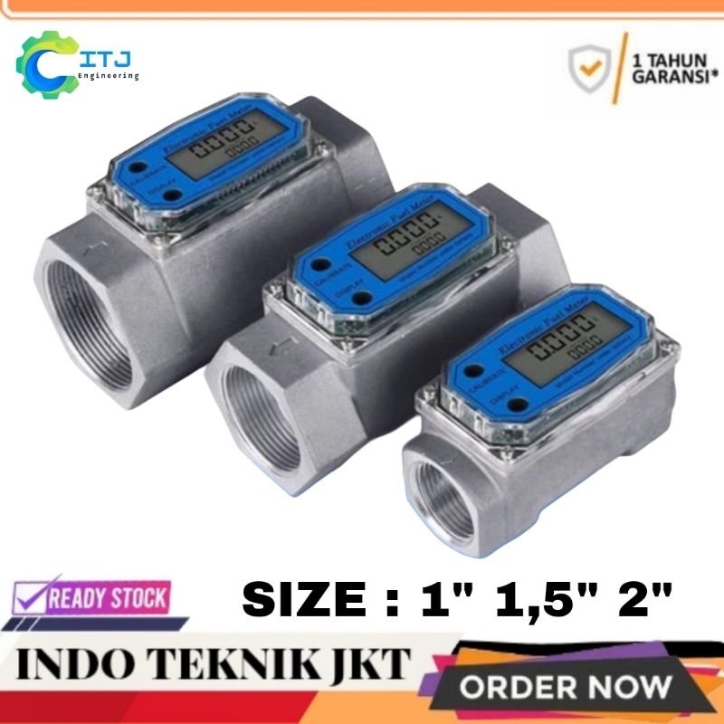 Jual Digital Flow meter Turbine 1.5 inch Flow meter Air/Solar/Minyak 1 ...