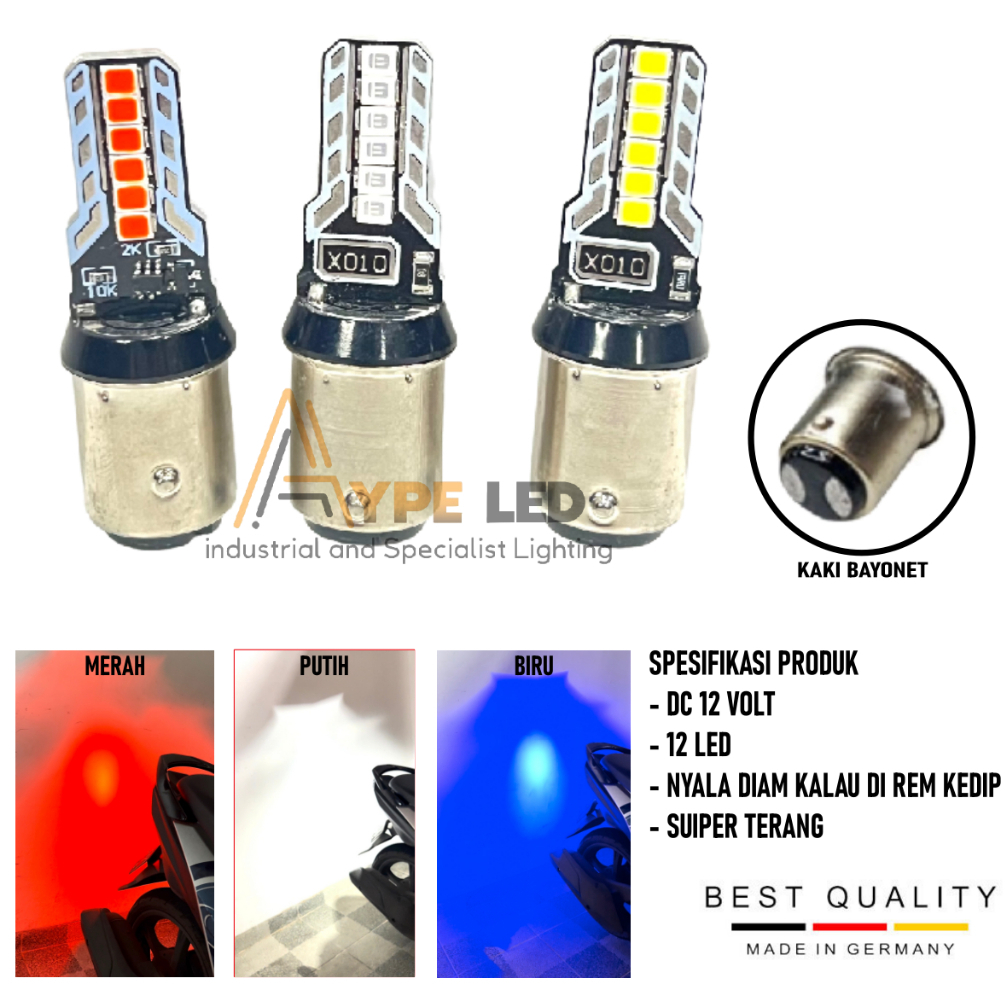 Jual Lampu LED Bohlam Stop 12 Led Model pedang Superterang Lampu Rem ...