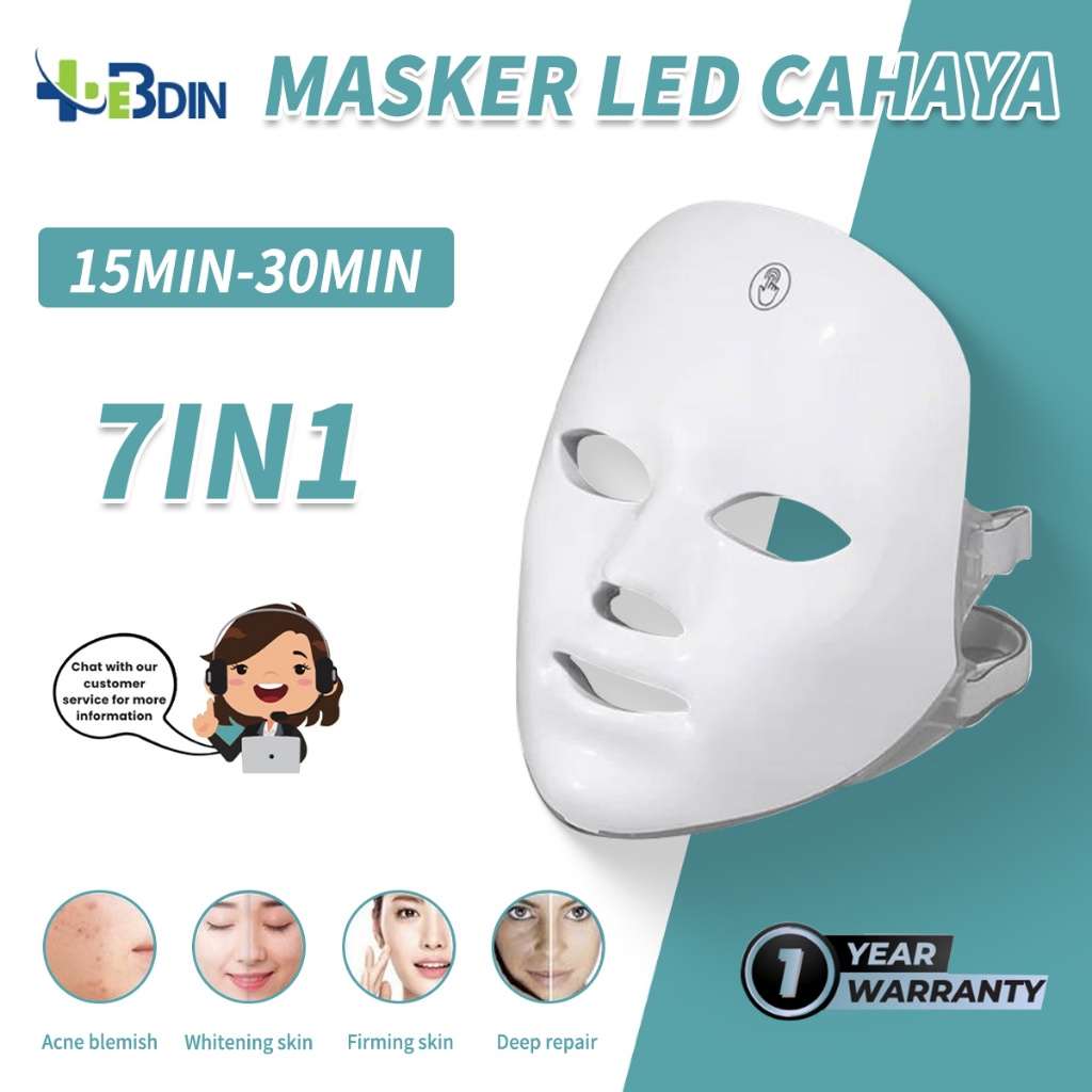 Jual BD ️COD ️ Masker LED PDT Light 7Warna Led Mask Photon Therapy Alat ...