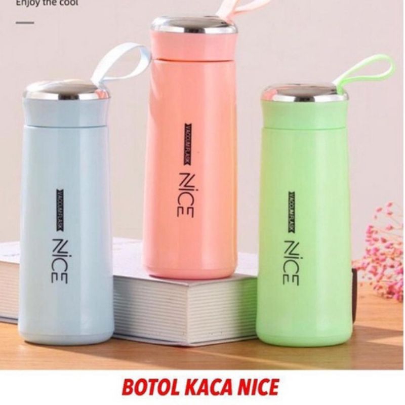 Jual Botol Kaca NICE Botol minum kaca 400ml. | Shopee Indonesia