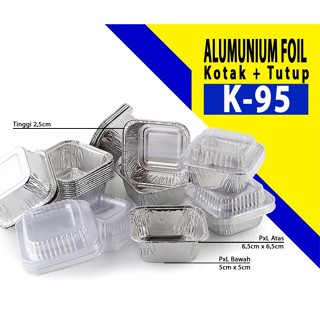 Jual Alumunium Foil Cup OX 100 + Ttp Mika | Wadah Cup Aluminium Foil Kotak Kecil OX100 / K95 ...