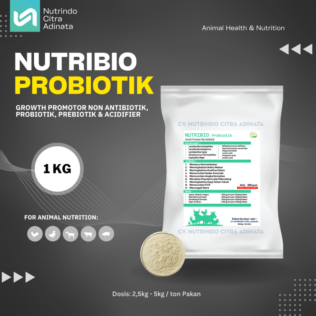 Jual NUTRIBIO PROBIOTIK - PROBIOTIK TERNAK - AGP TERNAK - GROWTH ...