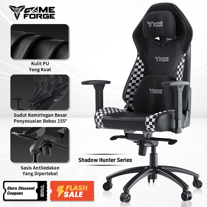 Jual GAMEFORGE Game Chair Shadow Hunter, dengan bantal kepala magnetik ...