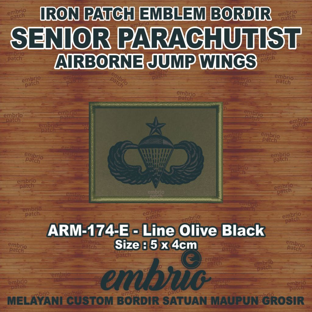 Jual ARM-174-E Patch SENIOR Parachutist Airborne Jump Wings Vietnam War ...