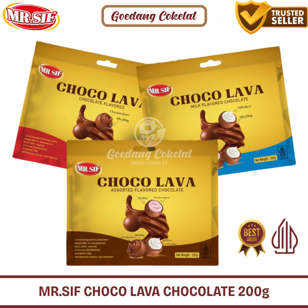 Jual MR.SIF CHOCO LAVA Assorted Milk Chocolate 200g Ailisha Bola ...