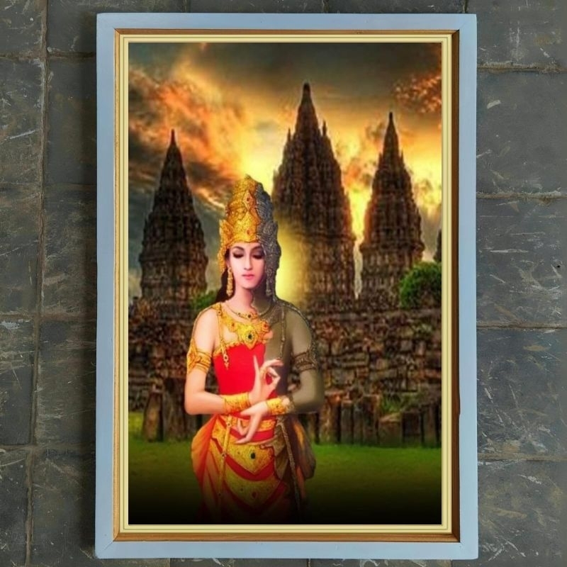 Jual hiasan dinding lukisan cetak Dewi Nawang Wulan plus figura ukuran 80*50 | Shopee Indonesia