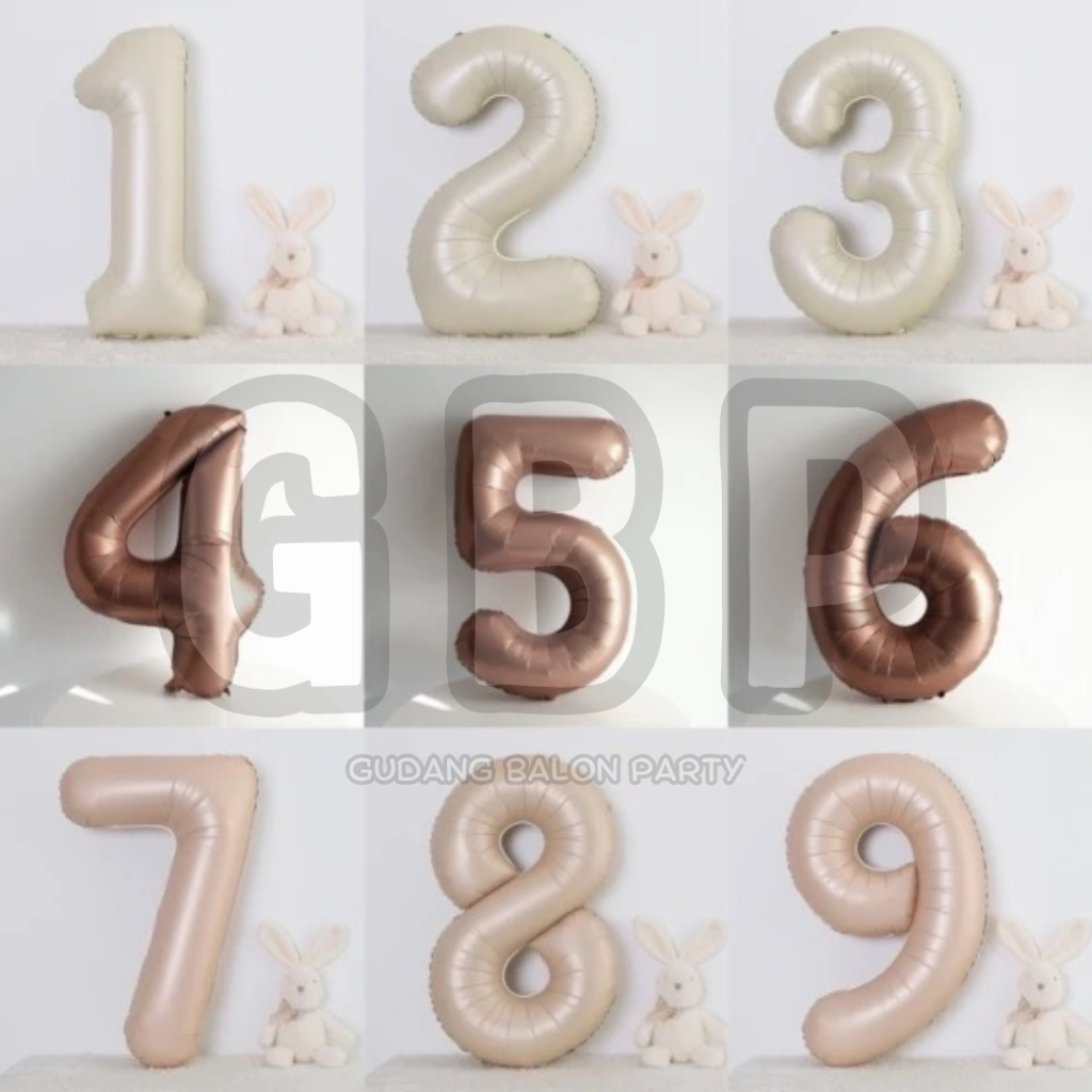 Jual Balon Foil Angka JUMBO - 100cm (Caramel, Cream, Coklat) | Shopee ...