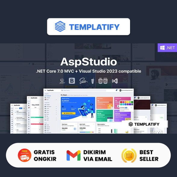 Jual AspStudio v4.5 - ASP.NET Core 9.0 MVC Bootstrap 5 Admin Template Other Admin Website ...