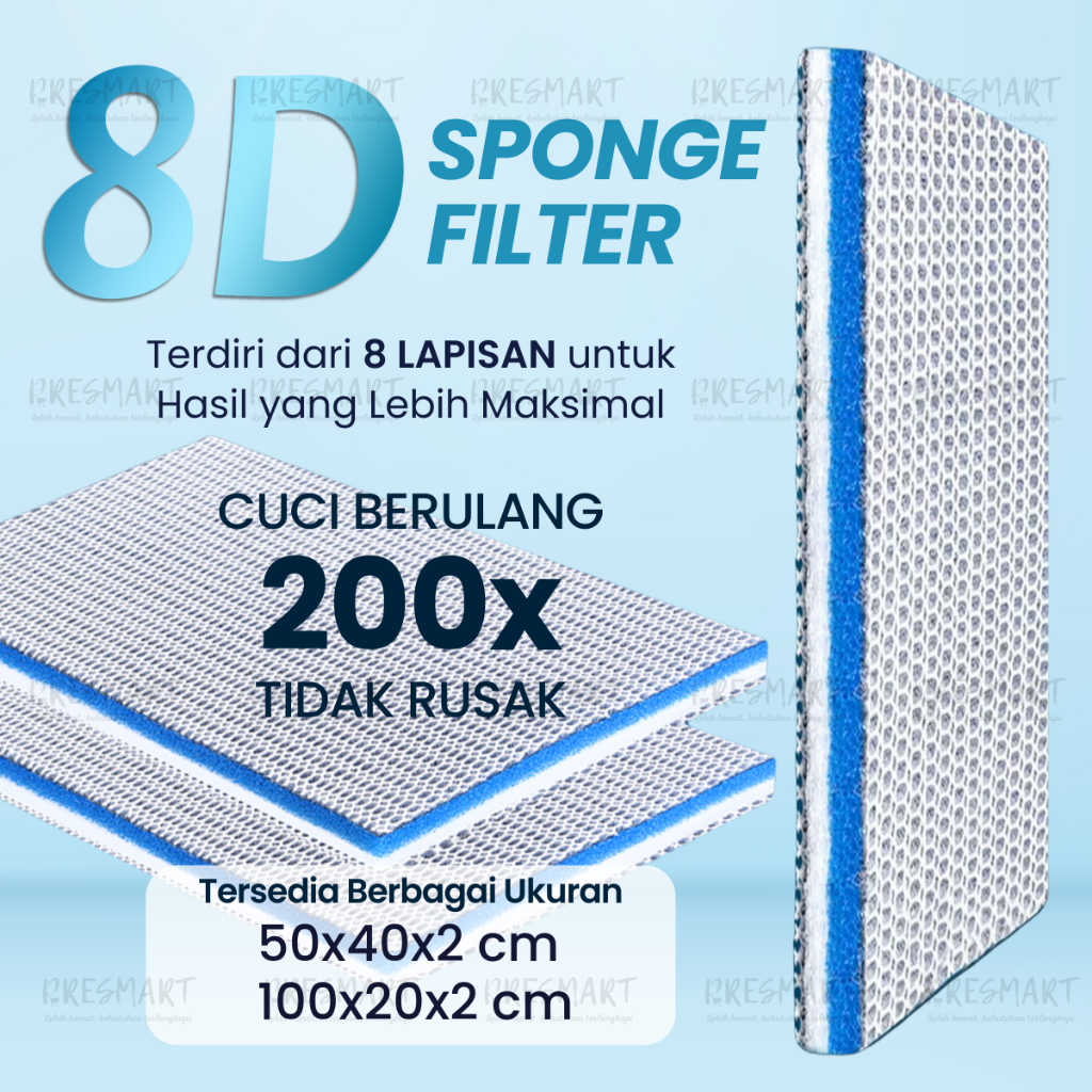 Jual Sponge Busa Media Filter 8D Aquarium Kapas Magic Nano Honeycomb 8 ...