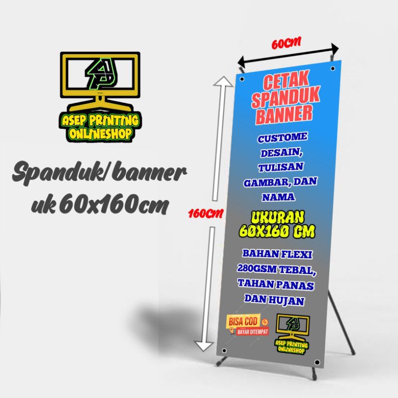 Jual Print Spanduk Banner 60x160cm Custome Desain, Tulisan, Dan Nama ...