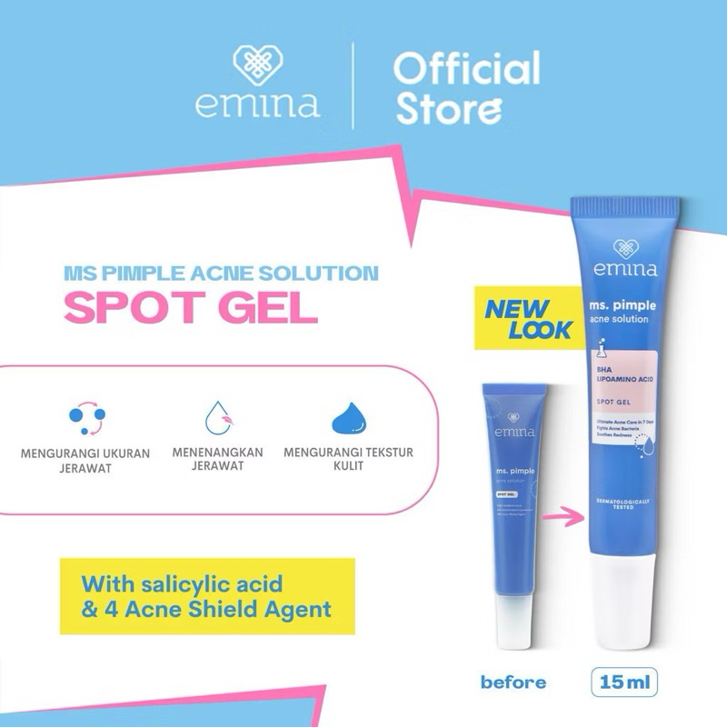 Jual EMINA MS PIMPLE SPOT GEL ACNE SOLUTION 15ML | Shopee Indonesia