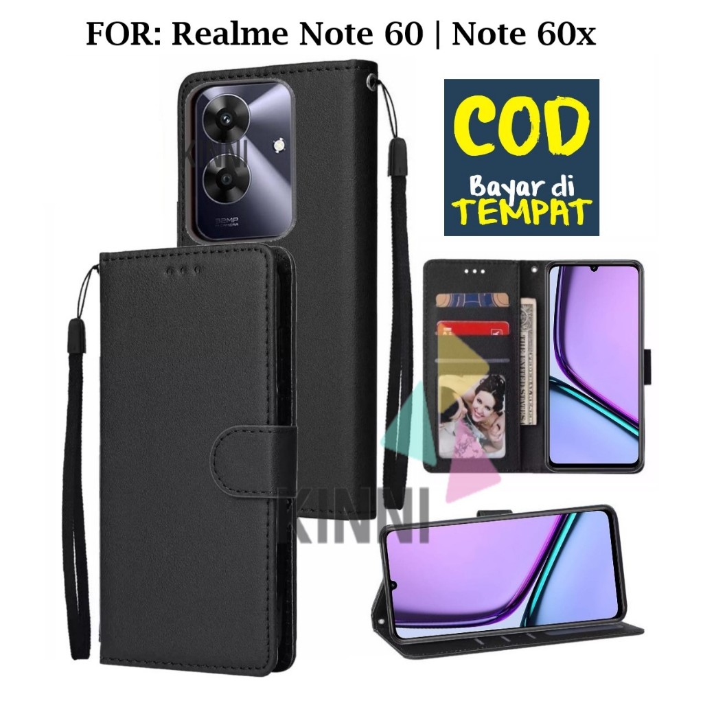 Jual Flip Case Realme Note 60 | Note 60x Wallet Case Kulit - Casing ...