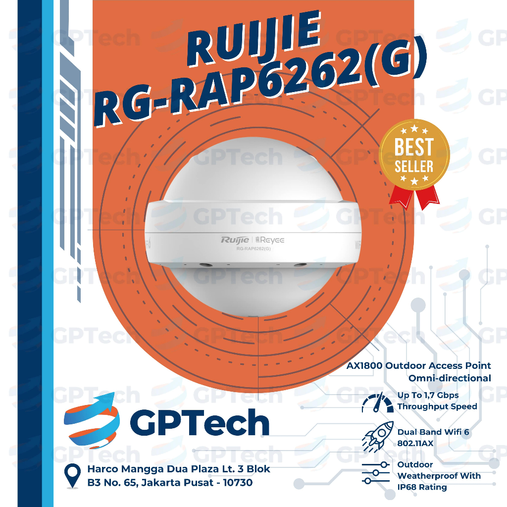 Jual RUIJIE RG-RAP6262(G) Wi-Fi 6 AX1800 Outdoor Access Point Omni ...