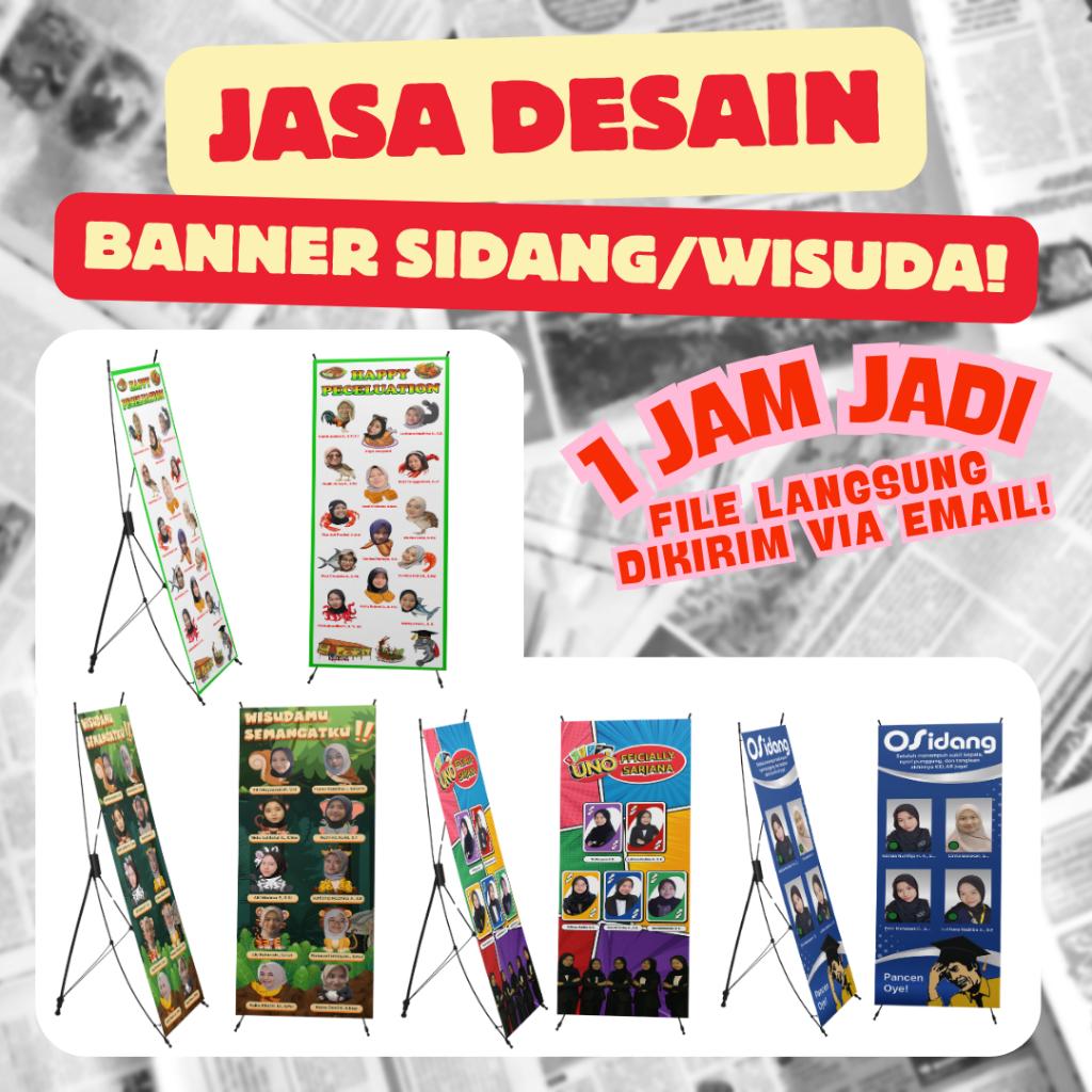 Jual JASA DESAIN BANNER SIDANG SKRIPSI / WISUDA UK 60X160CM (SILAKAN ...