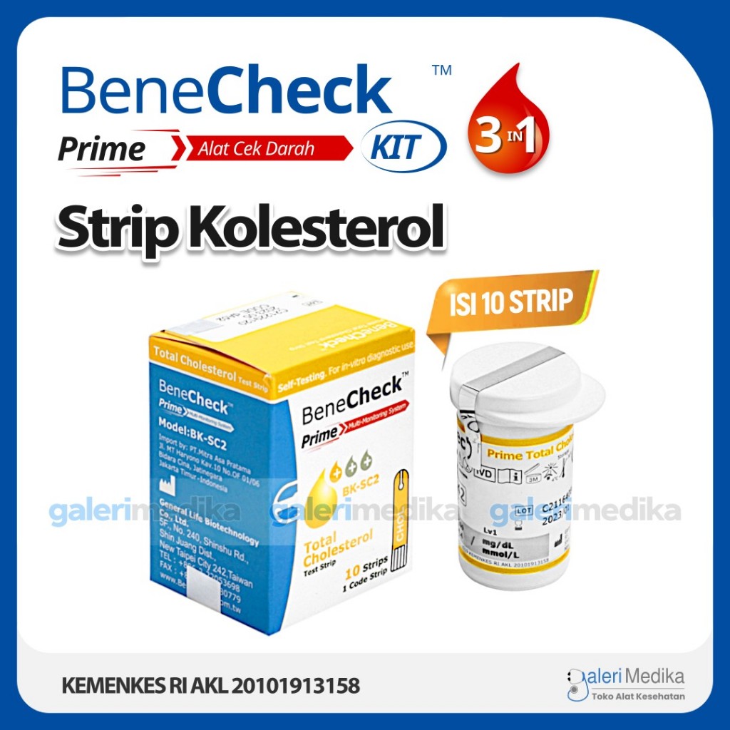 Jual Benecheck Prime Strip Cholesterol / Benecheck Prime Strip ...