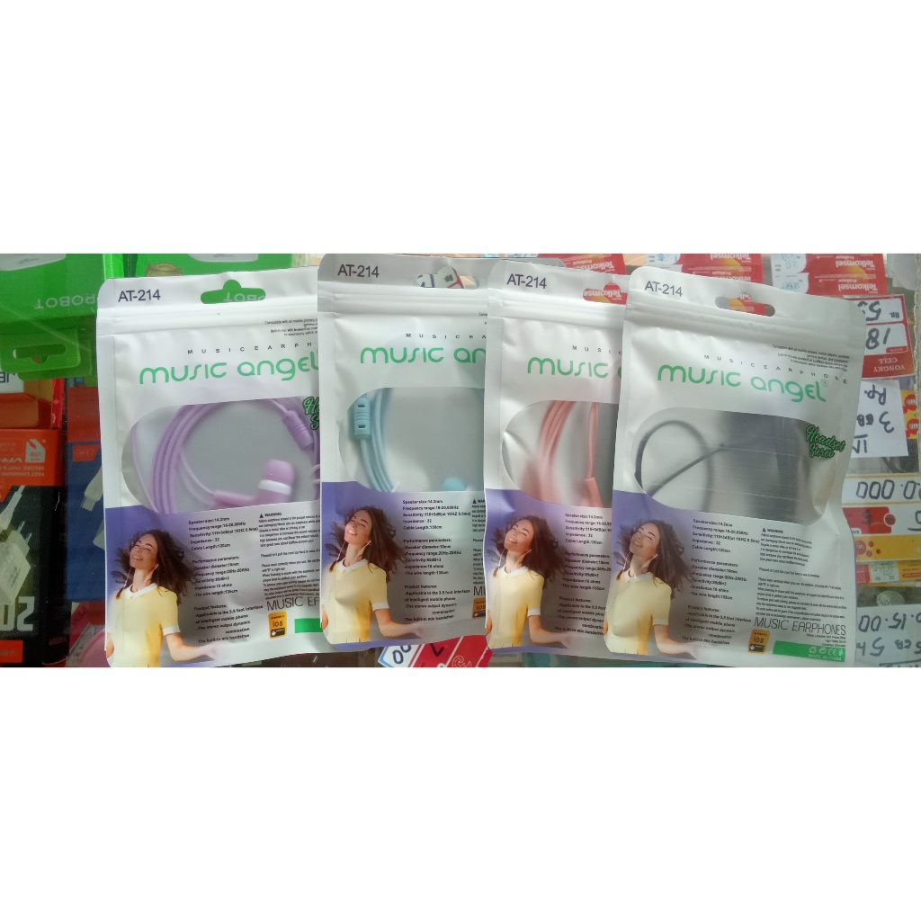 Jual Headset music angel macaron handsfree extra bass | Shopee Indonesia